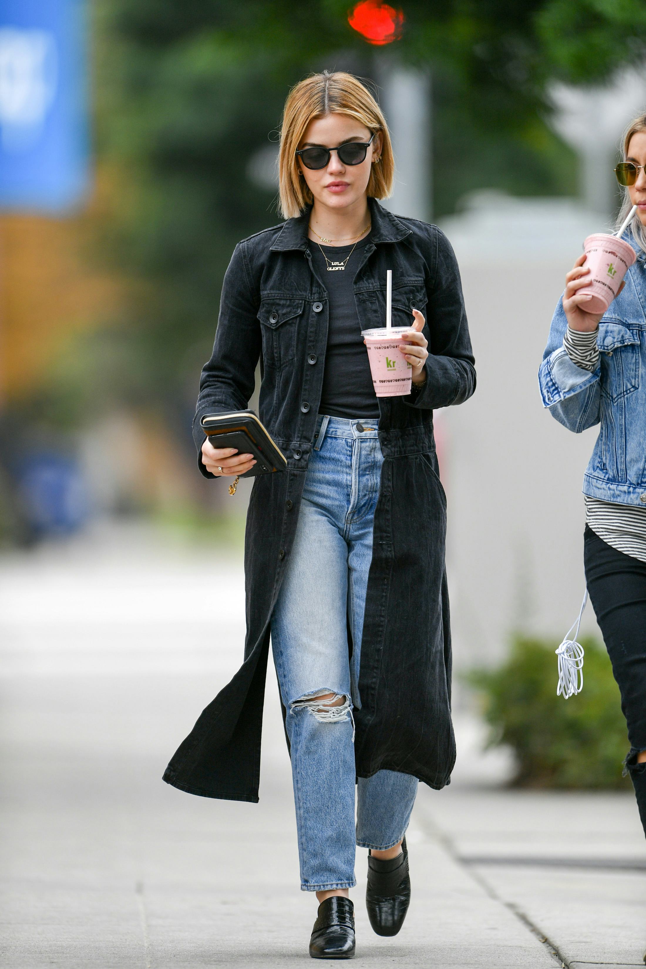 Lucy Hale’s Denim Trench Coat Is The Outerwear Trend You’re About To ...